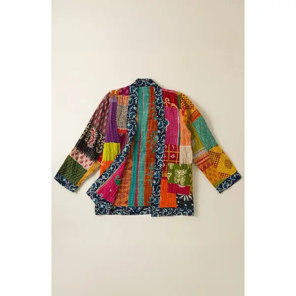 UNCOMMON GOODS Reversible Cotton Sari Kantha Jacket - Multi