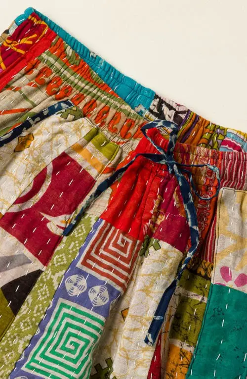 UNCOMMON GOODS Repurposed Sari Kantha Patchwork Pants