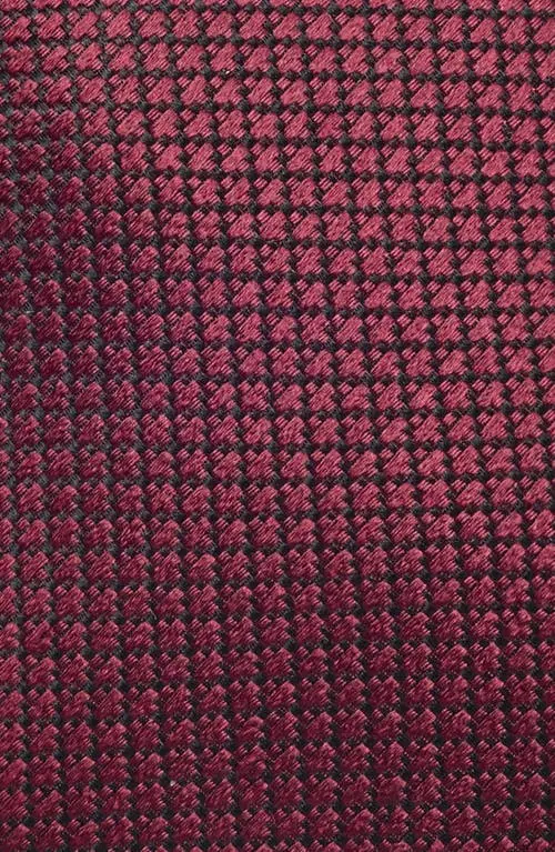 Zegna Tonal Geo Pattern Silk Neck Ties - Dk Red Sld