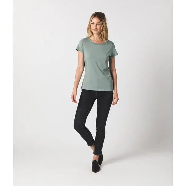 KNOWN SUPPLY Fitted Organic Cotton Crewneck T-shirt - Sage