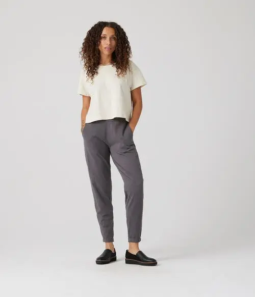 KNOWN SUPPLY Organic Cotton Easy Crop Tee - Stone