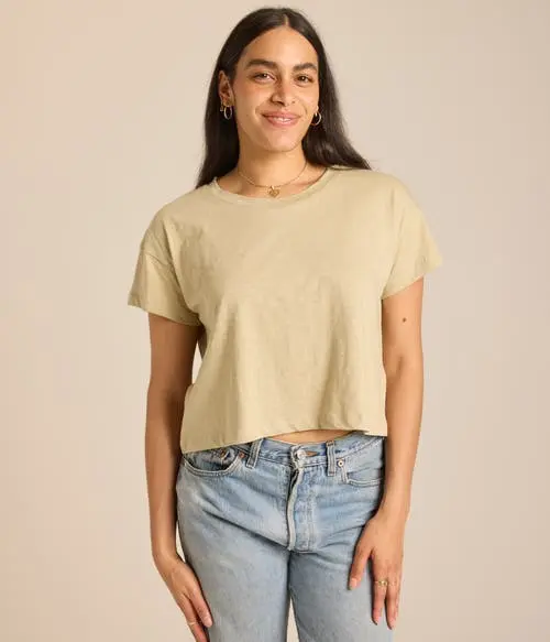 KNOWN SUPPLY Organic Cotton Easy Crop Tee - Turmeric