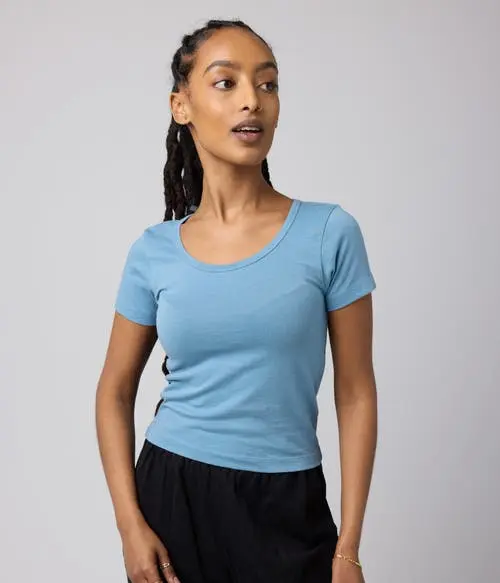 KNOWN SUPPLY Regen Baby Tee - Slate