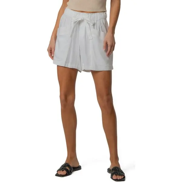 Kut From The Kloth Preston High Waist Linen Blend Shorts - White