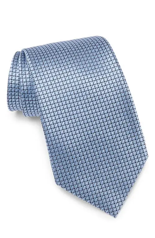 Zegna Geometric Silk Neck Tie - Bright Blue Solid