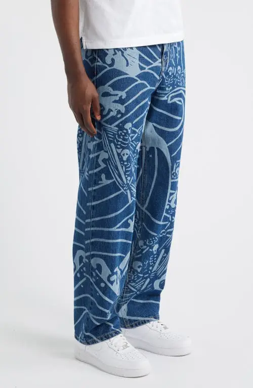 VERYRARE High Tide Laser Print Straight Leg Jeans