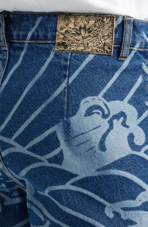 VERYRARE High Tide Laser Print Straight Leg Jeans