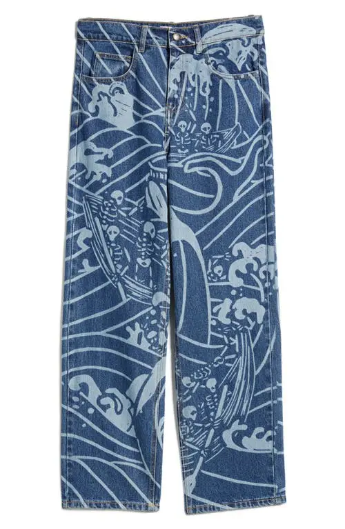 VERYRARE High Tide Laser Print Straight Leg Jeans
