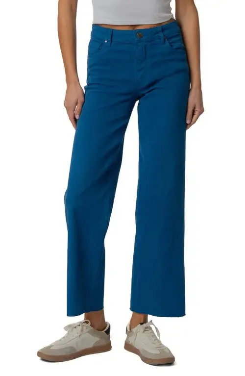 Kut From The Kloth Raw Hem Ankle Wide Leg Jeans - Sapphire