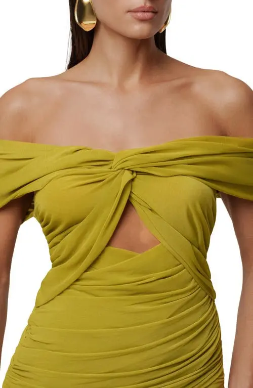 JLUXLABEL Alessandra Off-the-shoulder Dress With Cutout - Green