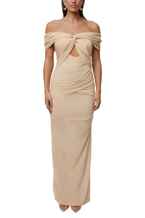 JLUXLABEL Alessandra Off Shoulder Maxi Dress - Ivory