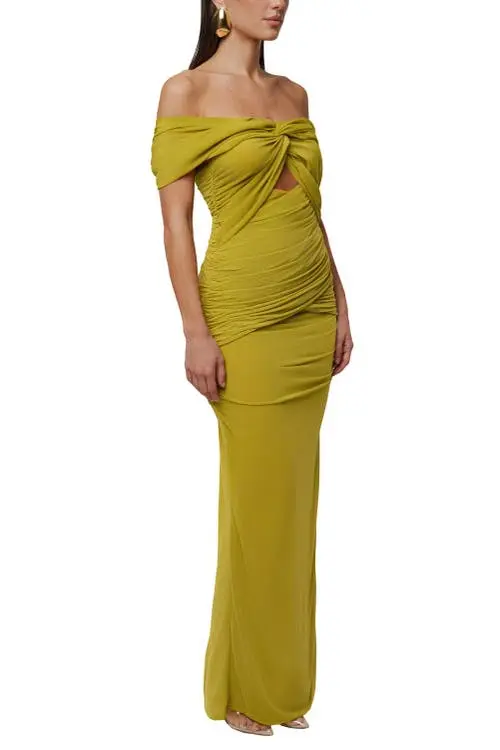 JLUXLABEL Alessandra Off-shoulder Maxi Dress - Moss