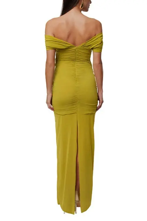 JLUXLABEL Alessandra Off-shoulder Maxi Dress - Moss