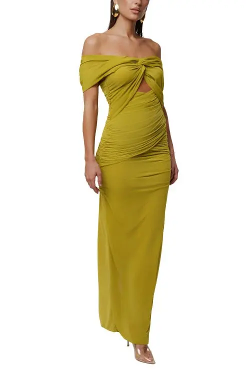 JLUXLABEL Alessandra Off-shoulder Maxi Dress - Moss