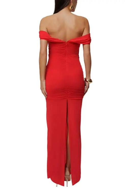 JLUXLABEL Alessandra Off-the-shoulder Dress With Cutout - Red