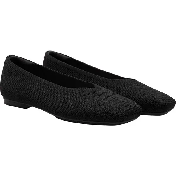Vivaia Square-toe Margot V-cut Flats - Black