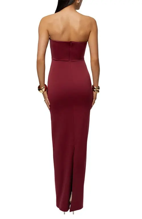 JLUXLABEL Midnight Illusion Strapless Gown - Red