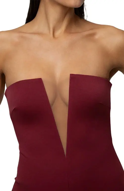 JLUXLABEL Midnight Illusion Strapless Gown - Red
