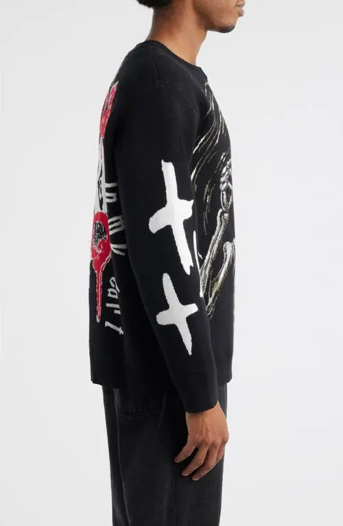 VERYRARE Graphic Skull Print Crewneck Sweatshirt