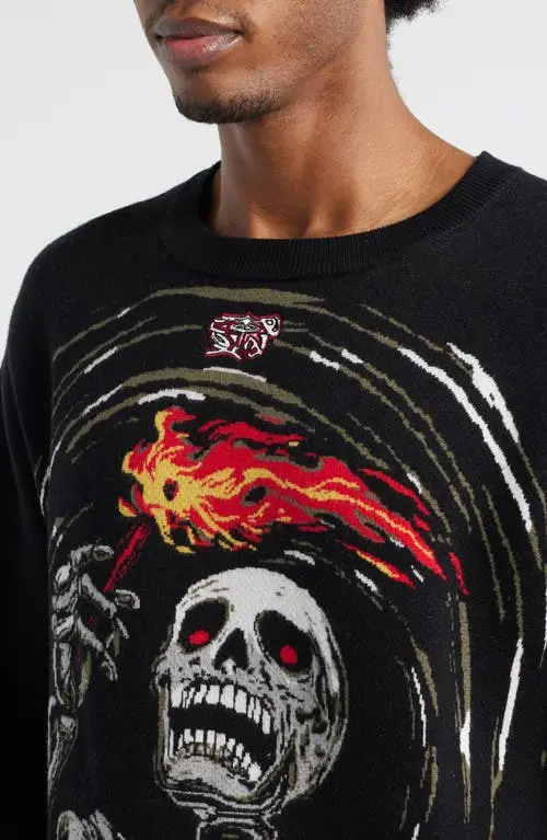 VERYRARE Graphic Skull Print Crewneck Sweatshirt