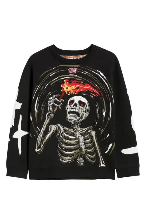 VERYRARE Graphic Skull Print Crewneck Sweatshirt