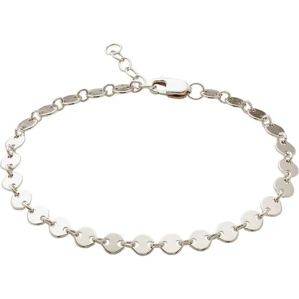 MADE BY MARY Poppy Bracelet With Shimmering Discs - Silver