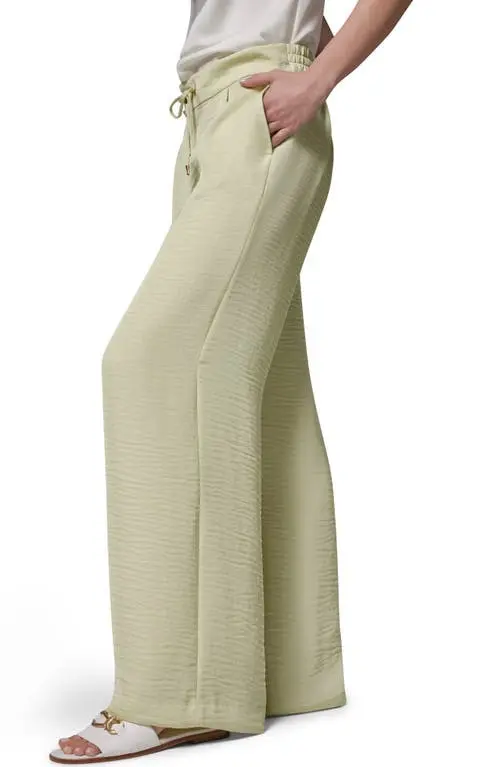Donna Karan New York Crinkle Tie Waist Wide Leg Pants - Citrus