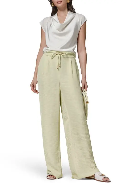 Donna Karan New York Crinkle Tie Waist Wide Leg Pants - Citrus