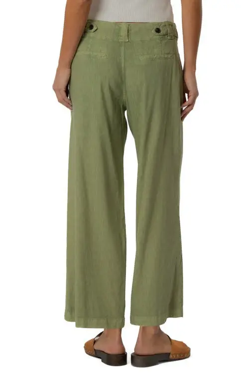 Kut From The Kloth Kate Drawstring Linen Blend Crop Wide Leg Jeans