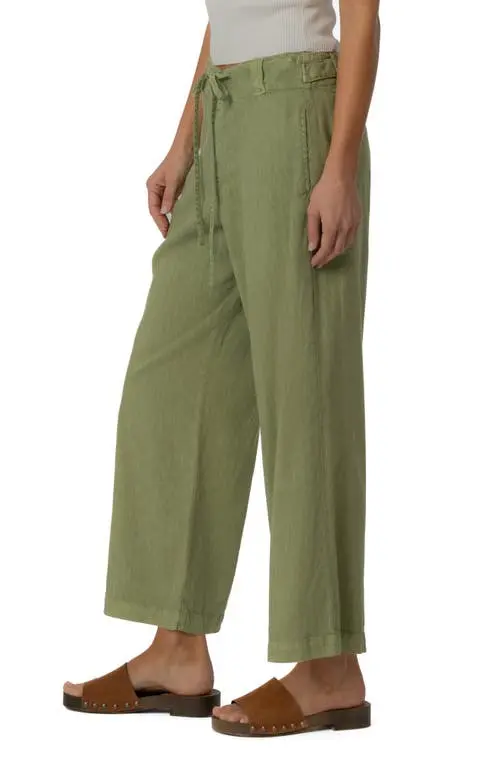Kut From The Kloth Kate Drawstring Linen Blend Crop Wide Leg Jeans
