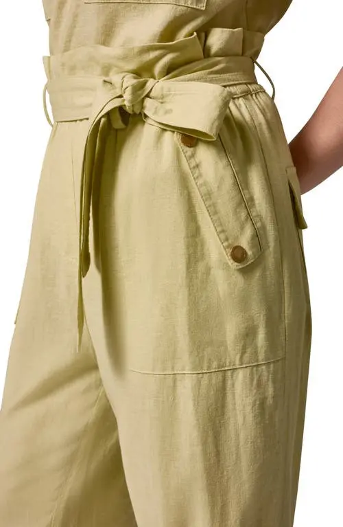 Donna Karan New York Belted Tapered Linen Blend Pants
