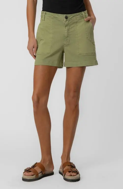 Kut From The Kloth Ashton High Waist Twill Utility Shorts - Celery