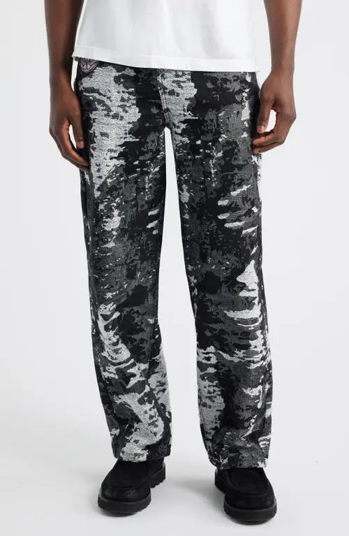 VERYRARE Dark Bastion Jacquard Denim Pants - Black