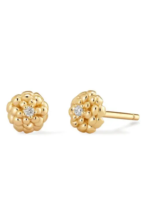 MADE BY MARY Gold Vermeil Cubic Zirconia Stud Earrings - Gold October