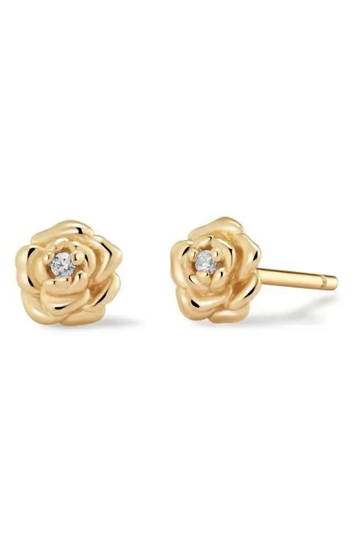 MADE BY MARY Gold Vermeil Cubic Zirconia Stud Earrings - Gold September