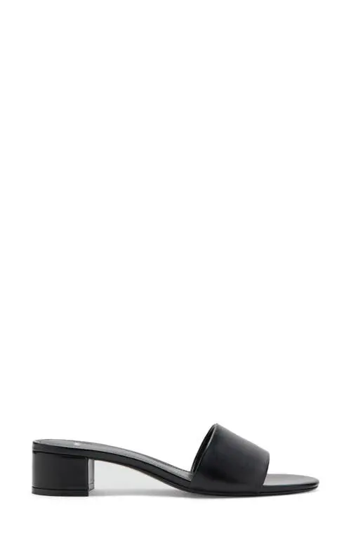 Mango Faux Leather Block Heel Slide Sandals