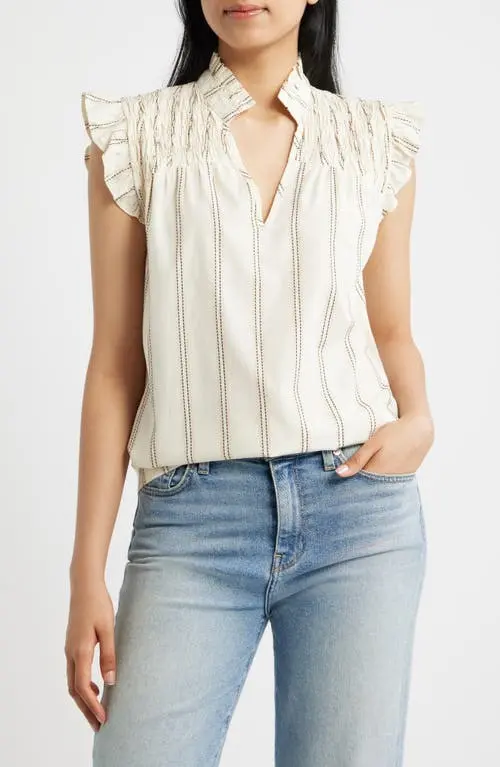 Kut From The Kloth Ronda Ruffle Sleeve Top - Cream