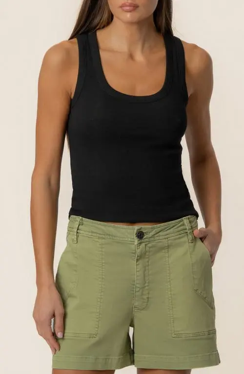 Kut From The Kloth Anastasia Stretch Cotton Blend Rib Tank - Black