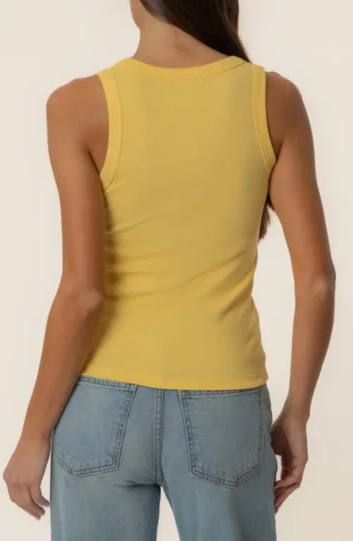Kut From The Kloth Anastasia Stretch Cotton Blend Rib Tank - Limoncello