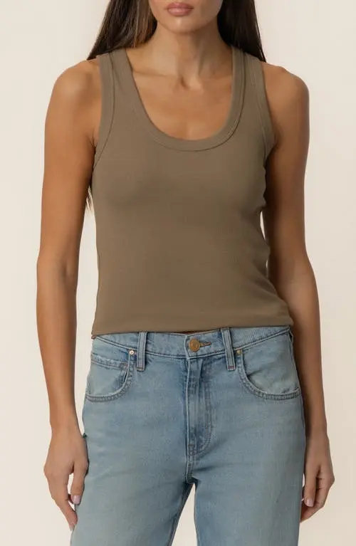 Kut From The Kloth Anastasia Stretch Cotton Blend Rib Tank - Russet