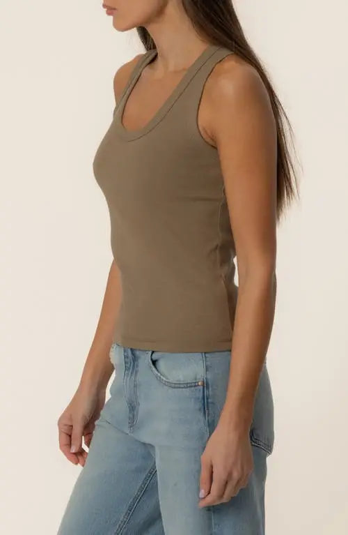 Kut From The Kloth Anastasia Stretch Cotton Blend Rib Tank - Russet