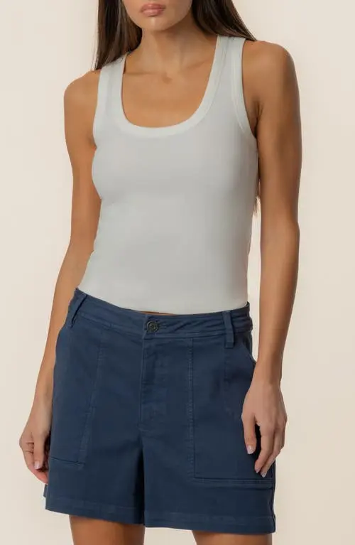 Kut From The Kloth Anastasia Stretch Cotton Blend Rib Tank - White