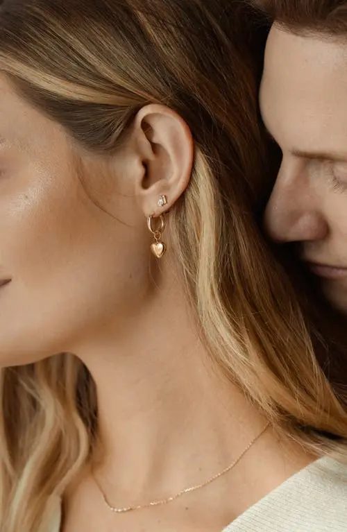 MADE BY MARY Toi Et Moi Stud Earrings With Emerald And Pear Cubic Zirconia