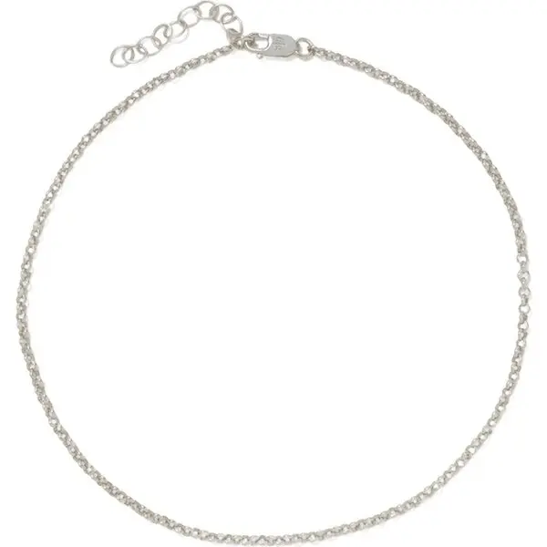 MADE BY MARY Rolo Chain Anklet - Silver