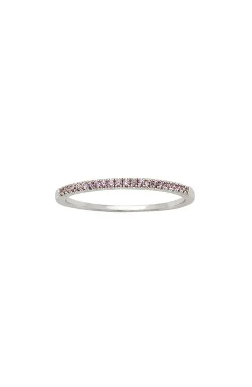 MADE BY MARY Emerald Cubic Zirconia And Gold Vermeil Stacking Ring - Silver June