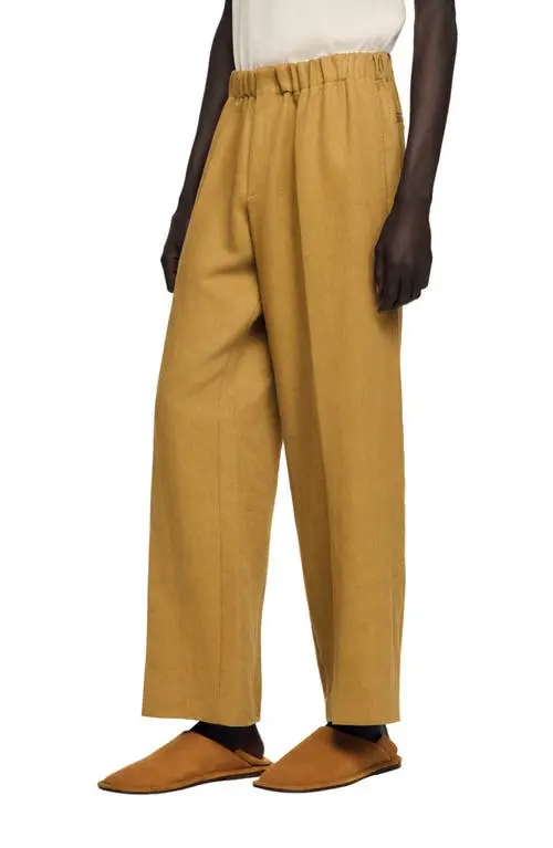 Sandro Wide-leg Elasticated Linen Trousers