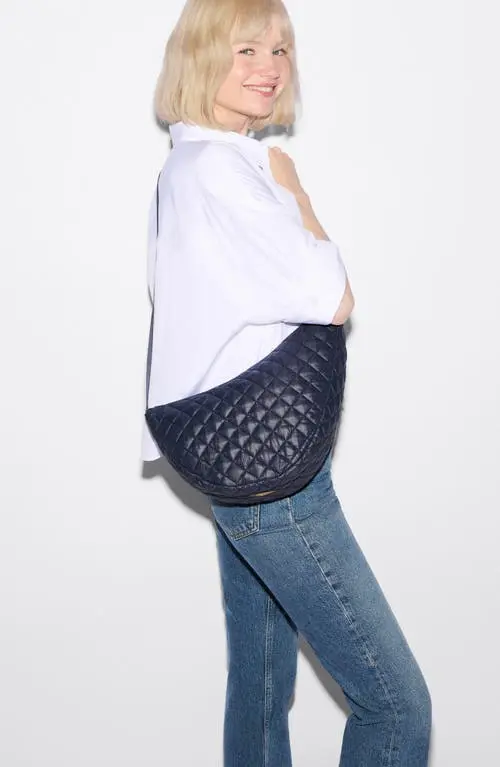 Mz Wallace Metro Smile Shoulder Bag - Navy