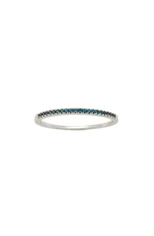 MADE BY MARY Emerald Birthstone Stacking Ring - Silver September
