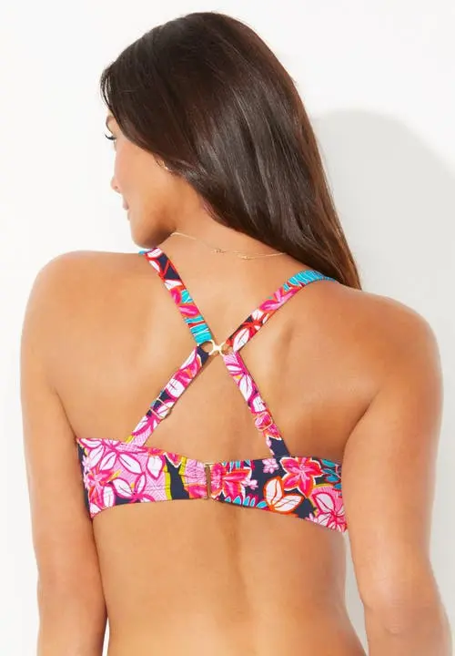 SWIMSUITS FOR ALL Leader Bra Sized Underwire Bikini Top - Tropical