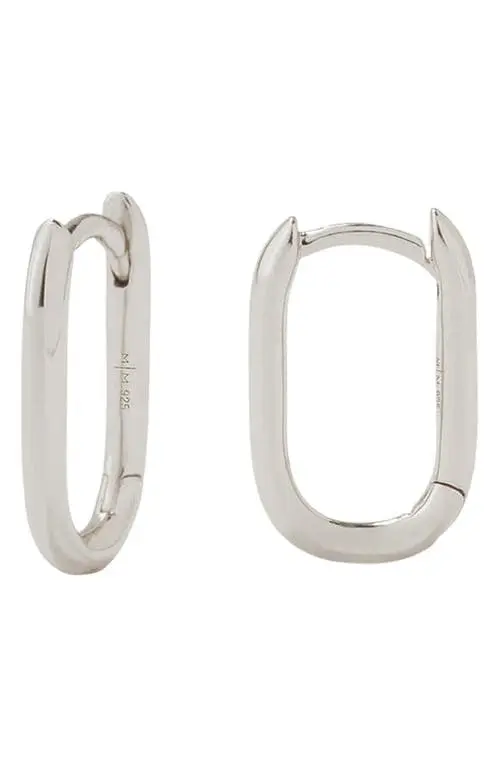 MADE BY MARY Paper Clip Hoop Earrings - Silver